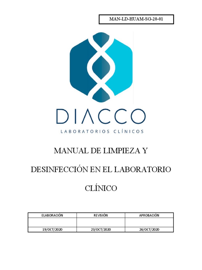 MANUAL DE LIMPIEZA Y DESINFECCIÓN DEL LABORATORIO CLÍNICO | PDF | Lavado de manos | Laboratorios