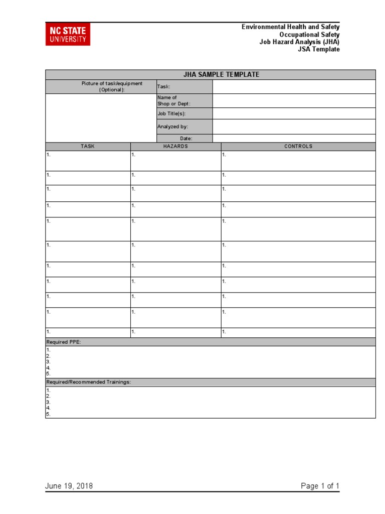 JHA - Appendix A - JHA Form PDF | PDF
