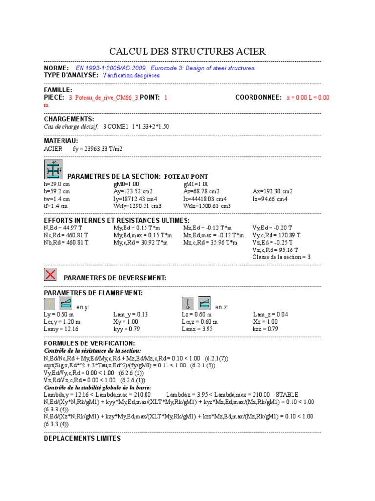 Calcul Des Structures Acier: EN 1993-1:2005/AC:2009, Eurocode 3: Design of Steel Structures ...