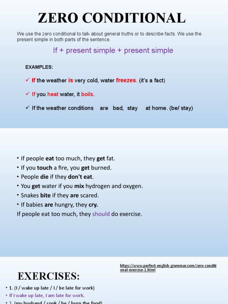 Zero And First Conditional Present Simple Ingls