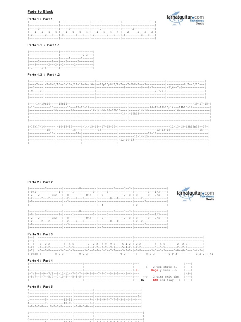 Fade to Black: Guitar Tabs | PDF | Technology & Engineering | History