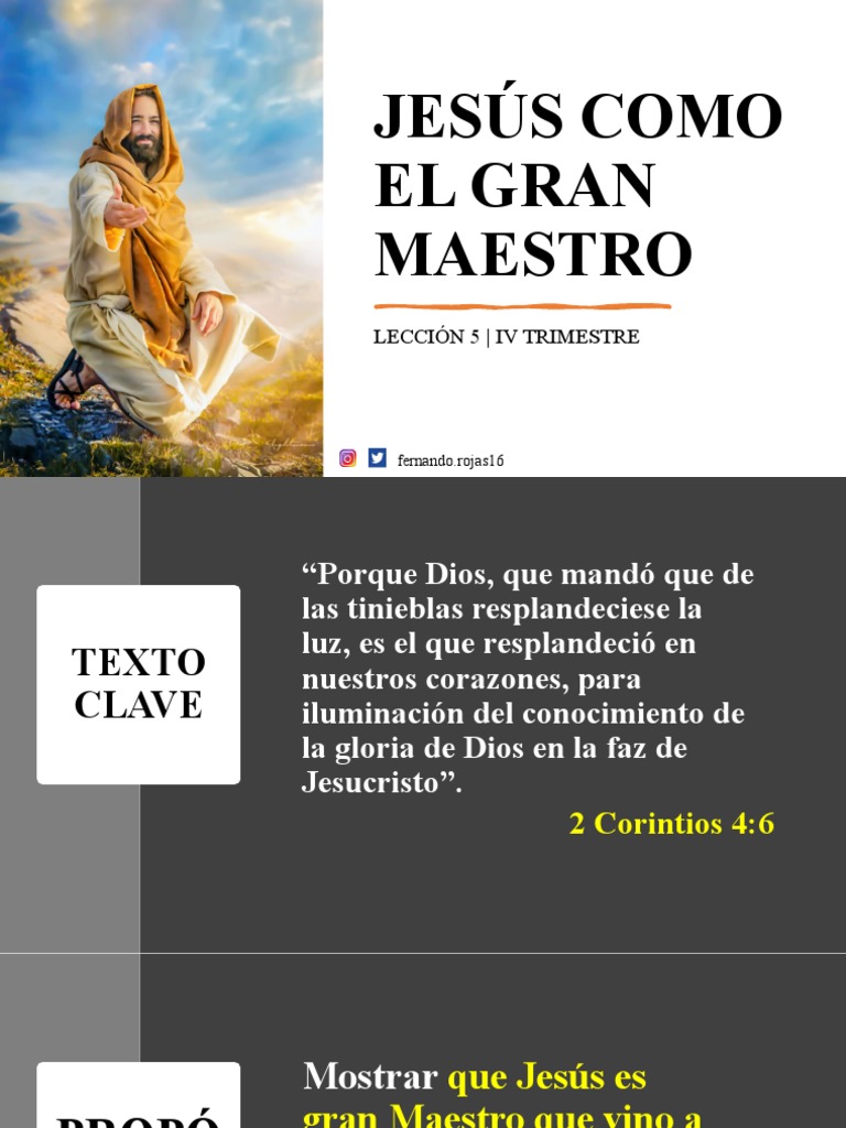 Lección 5, Iv Trim - Jesús Como El Gran Maestro | PDF | Creencia y ...