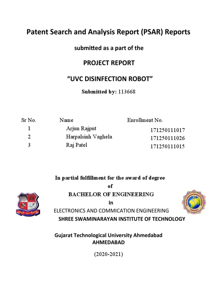 GTU Project Report: UVC Disinfection Robot | PDF