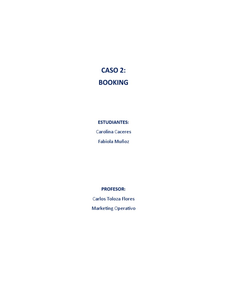 Caso Booking Respuestas. | PDF