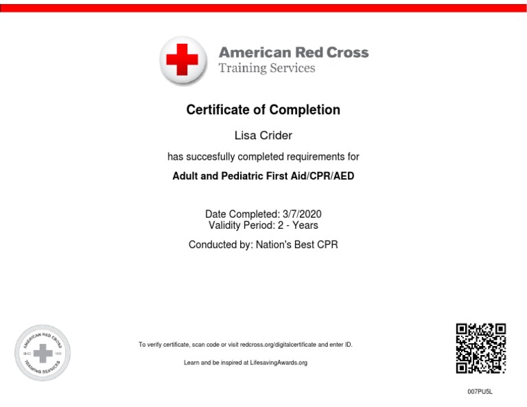 Red Cross Certificate 8 | PDF