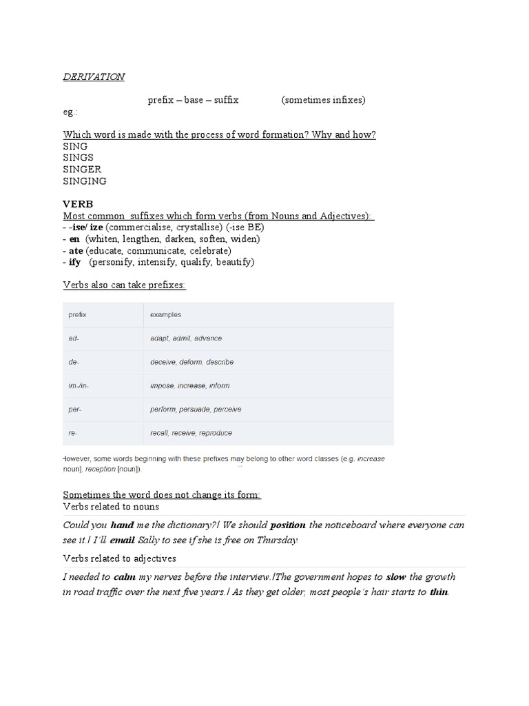 Verb Derivation | PDF | The Picture Of Dorian Gray | Morphology