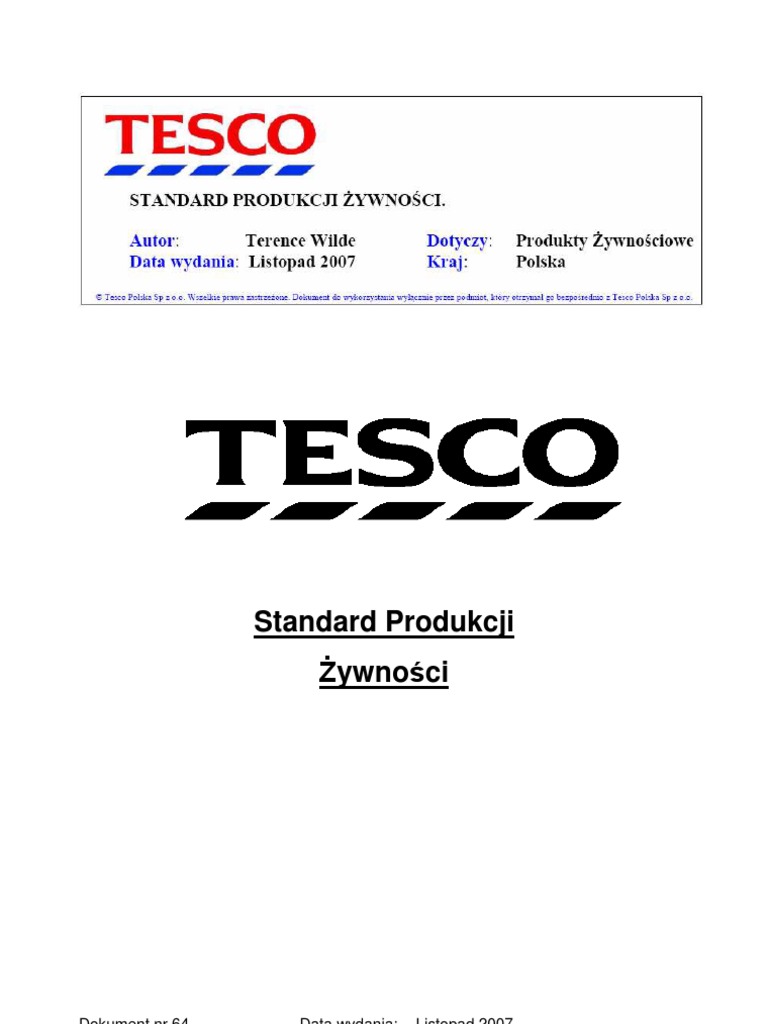 Tesco Food Standard PL | PDF