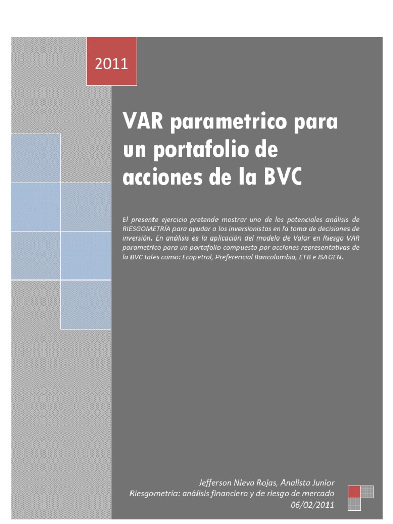 Var Parametrico | PDF | Valor en riesgo | Desviación Estándar