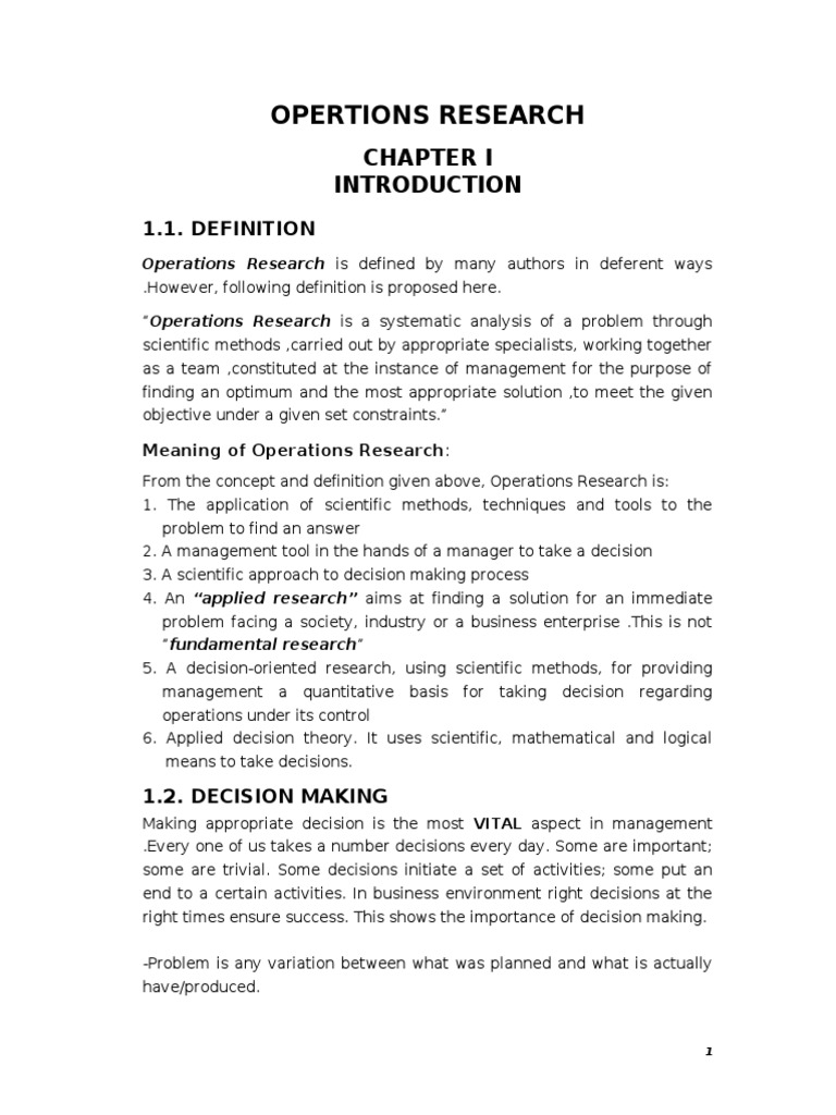OPERTIONS RESEARCH Note From CH I V Revised PDF | PDF | Linear ...