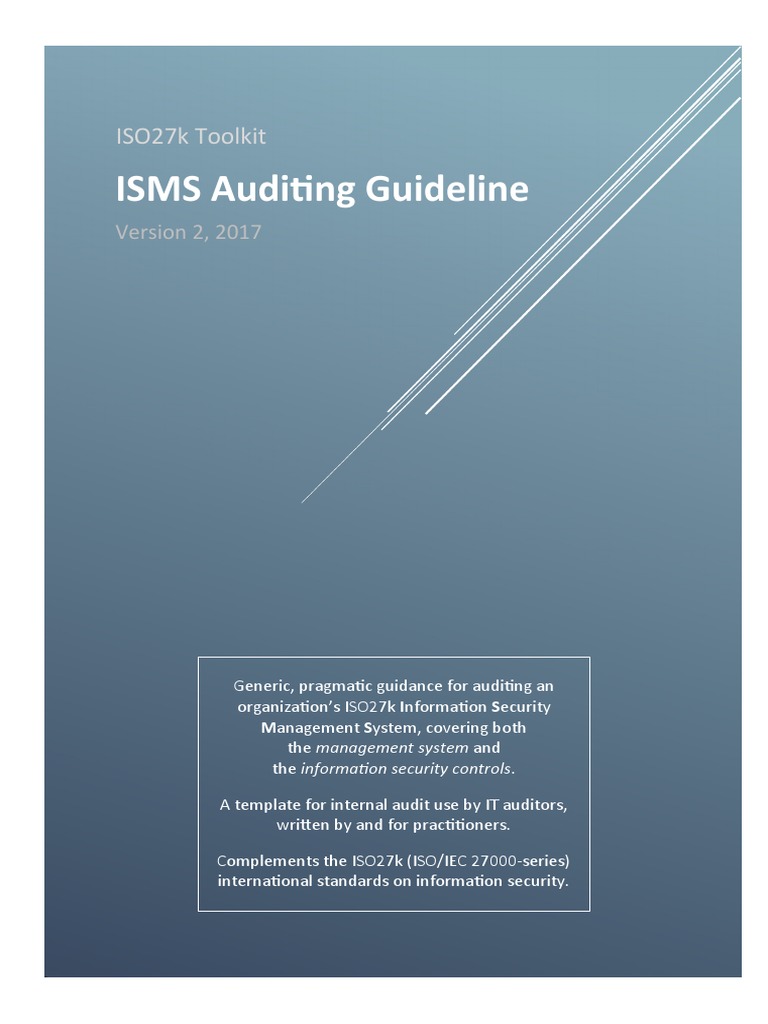 ISO27k Guideline On ISMS Audit v2 | PDF | Information Security | Audit