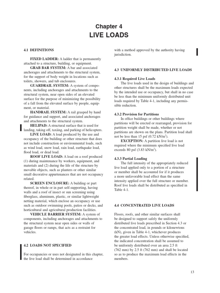 Asce 7-10 Live Loads | PDF | Truss | Crane (Machine)