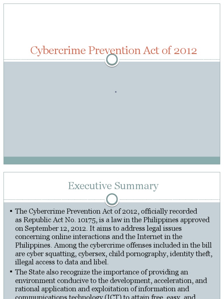 Cybercrime Prevention Act of 2012 | PDF | Cybercrime | Policy