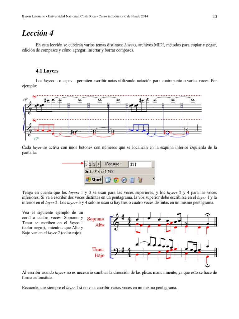 Introducción a los Layers y Edición de Compases en Finale | PDF