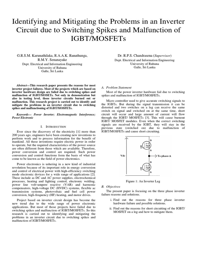 Identifying and Mitigating The Problems PDF | PDF | Power Inverter | Power Electronics
