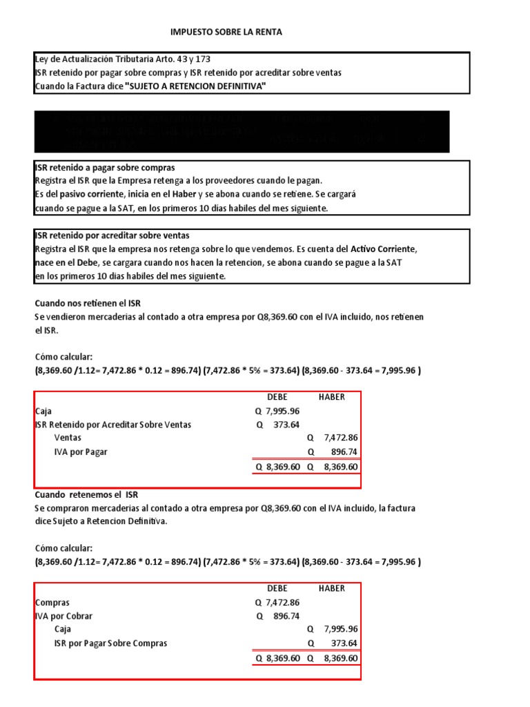 Ejemplo De Factura Con Retencion De Iva E Isr Ejemplo Calculadora
