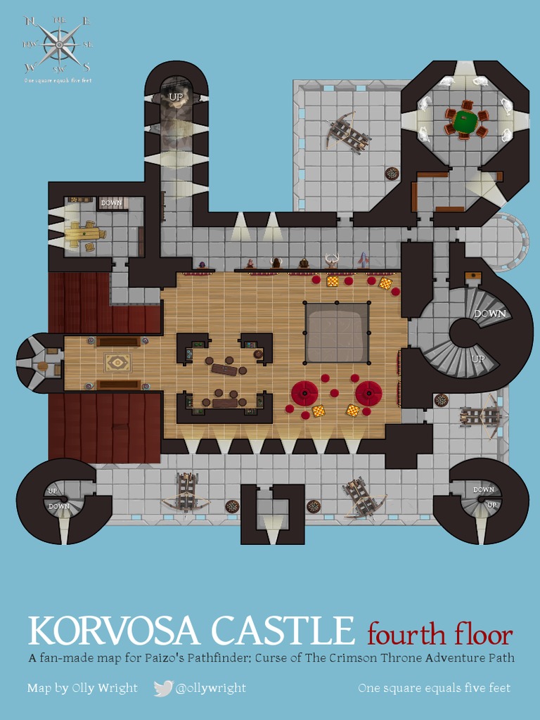 Korvosa Castle Map for Pathfinder | PDF