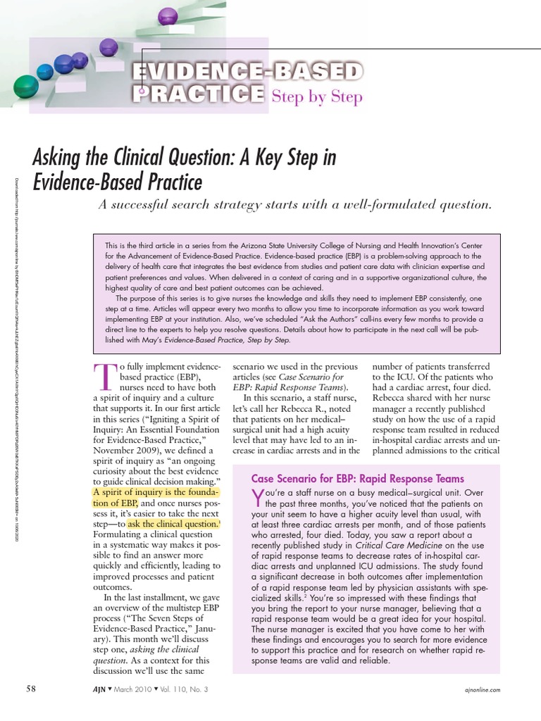 Formulating Clinical Questions in EBP | PDF | Evidence Based Medicine ...