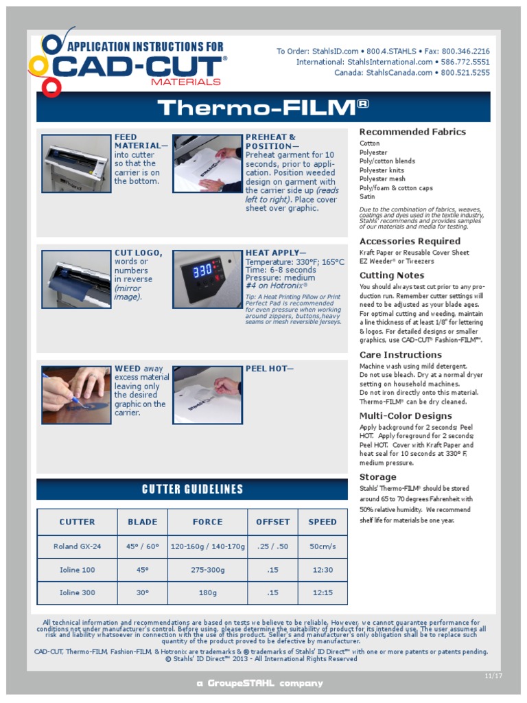Thermo-FILM: Application Instructions For | PDF | Polyester | Textiles