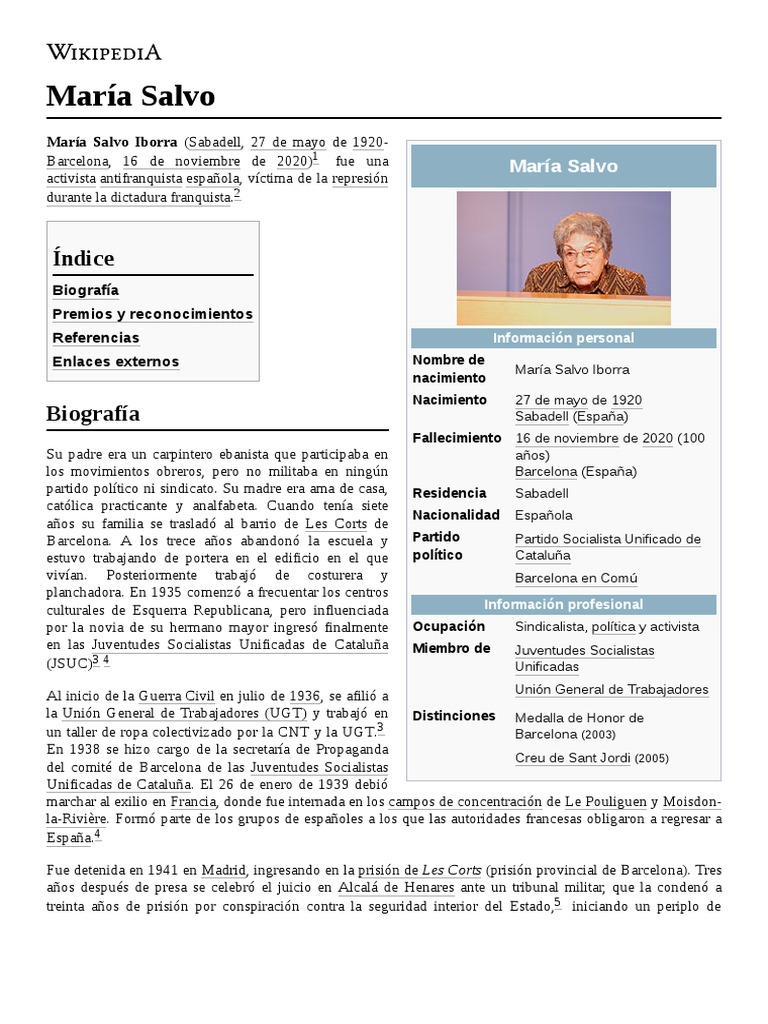 María Salvo PDF | PDF | Barcelona | Agitación