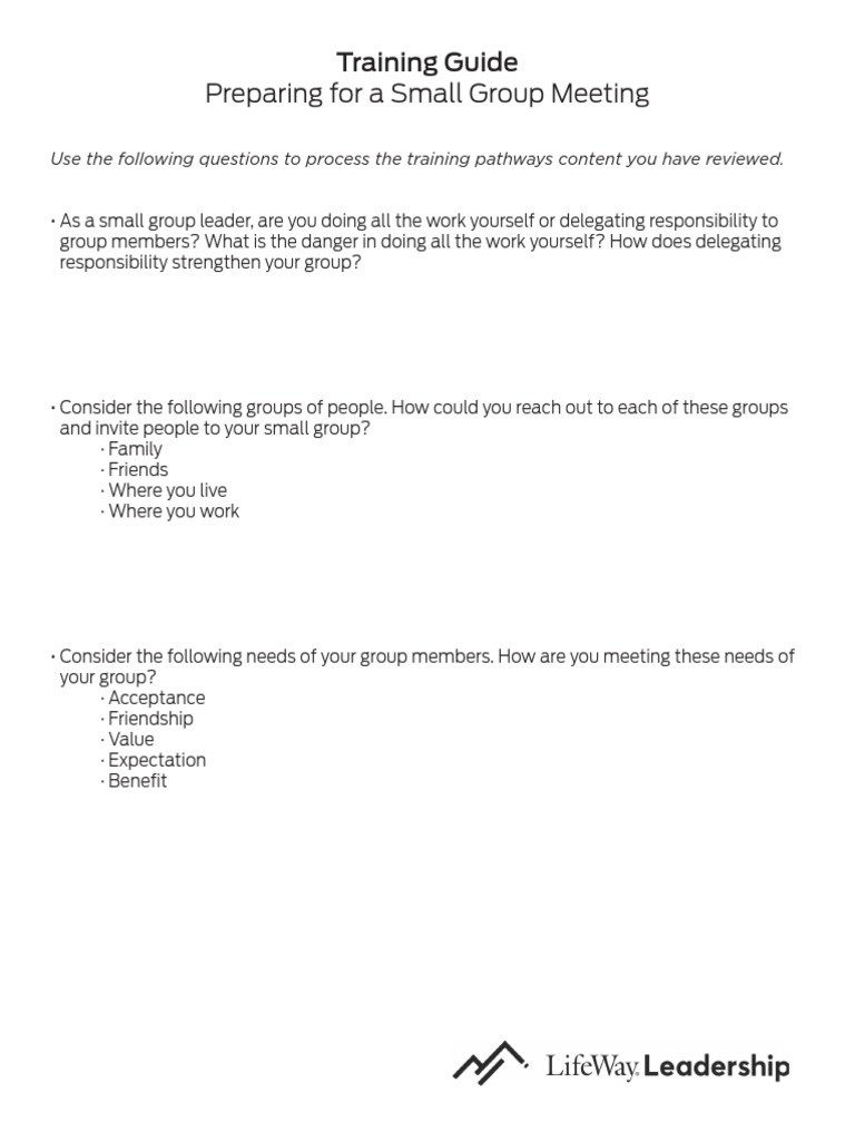 Small Group Meeting Prep Guide | PDF