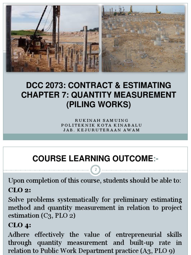 Piling Works Estimation And Methods Pdf Deep Foundation Civil