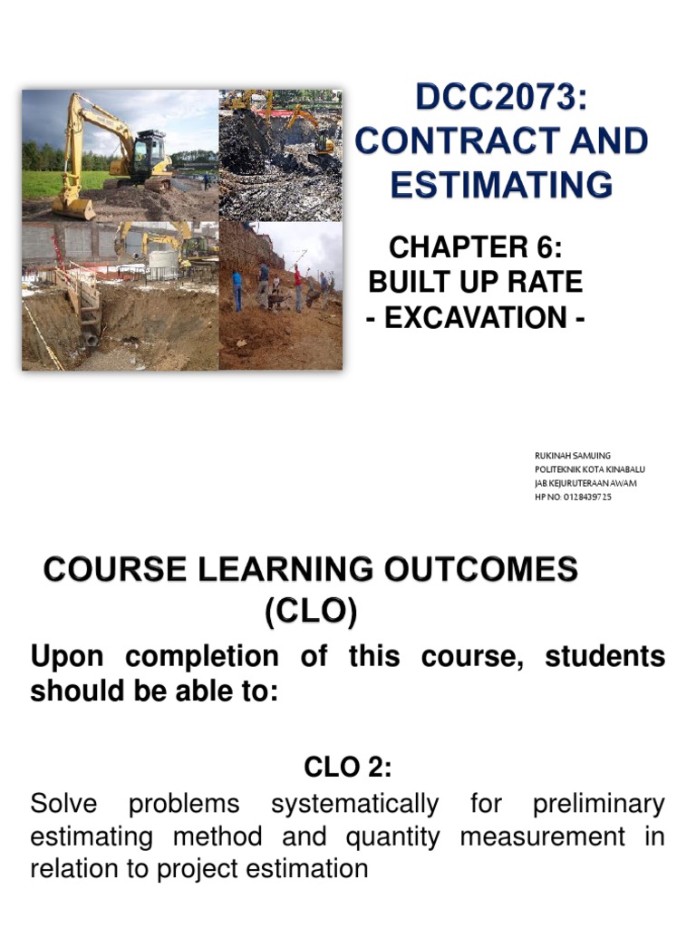 Slide 6 - Build Up Rate (Excavation Works) PDF | PDF | Excavation ...