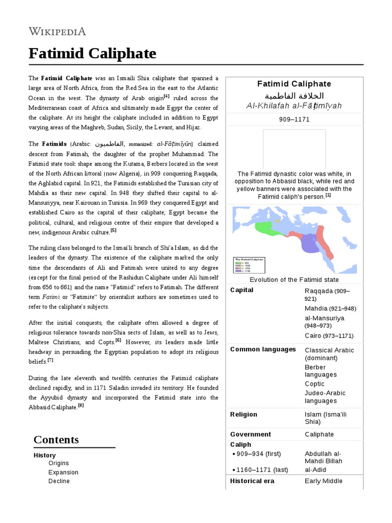 Fatimid Caliphate | PDF | Qur'an | Islam