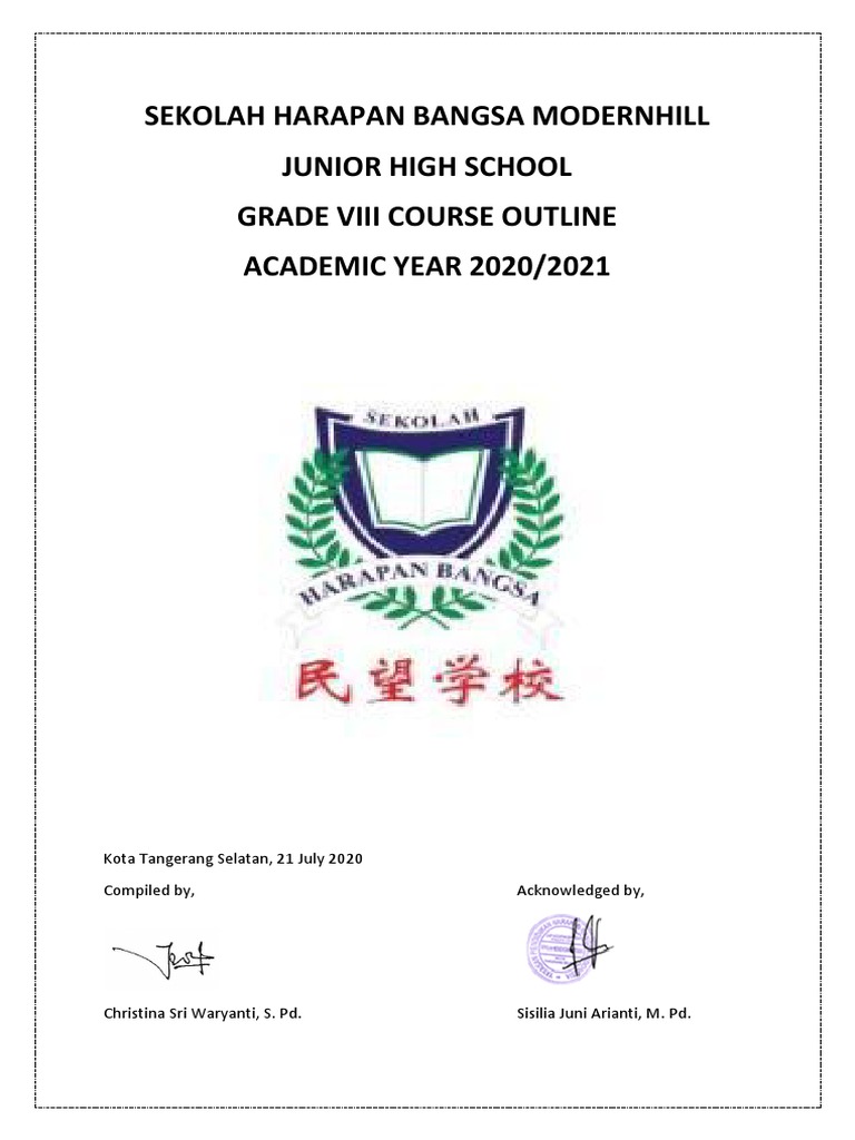 Junior High Grade 8 Course Outline 20202021 PDF | PDF
