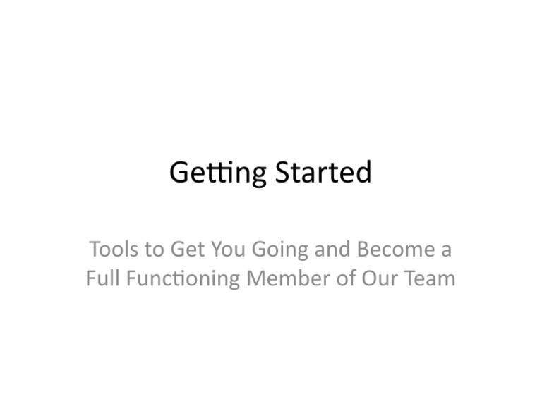 Getting Started Presentation | PDF