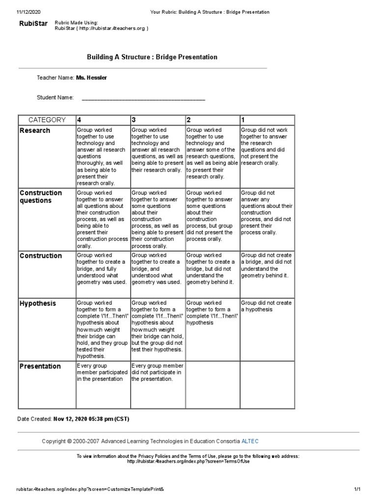 Interdisciplinary Lesson Presentation Rubric | PDF | Cognition | Learning