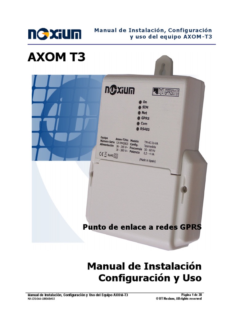 Manual de Usuario AXOM T3 Rev6 5 | PDF | paquete general de Radio sevicio | Módem