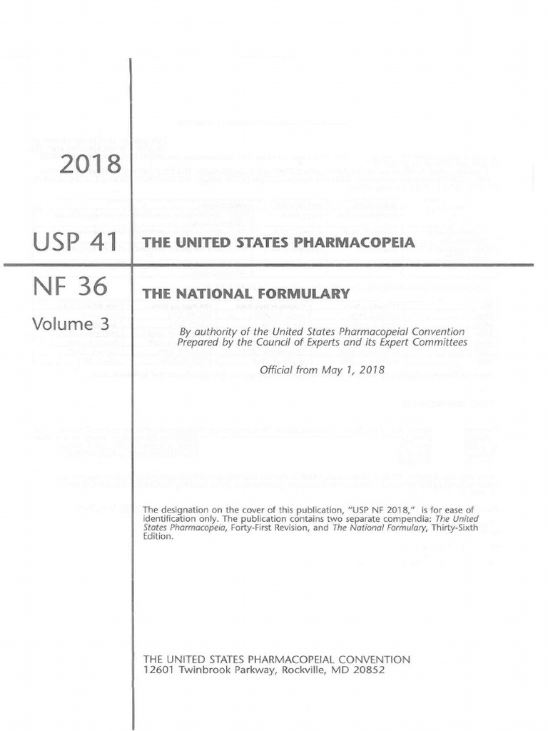 U.S. Pharmacopeia National Formulary 2018 - USP 41 NF 36 VOLUME 3 PDF ...