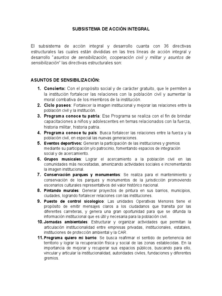 Directivas Estructurales de Acción Integral | PDF | Sociedad civil ...