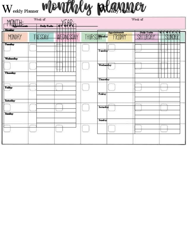 Weekly Planner Overview | PDF