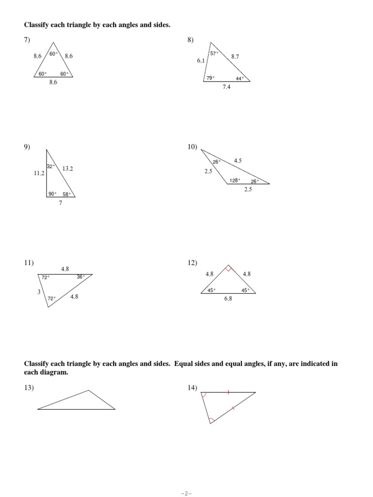 Classify Each Triangle by Each Angles and Sides | PDF | Triangle | Polytopes