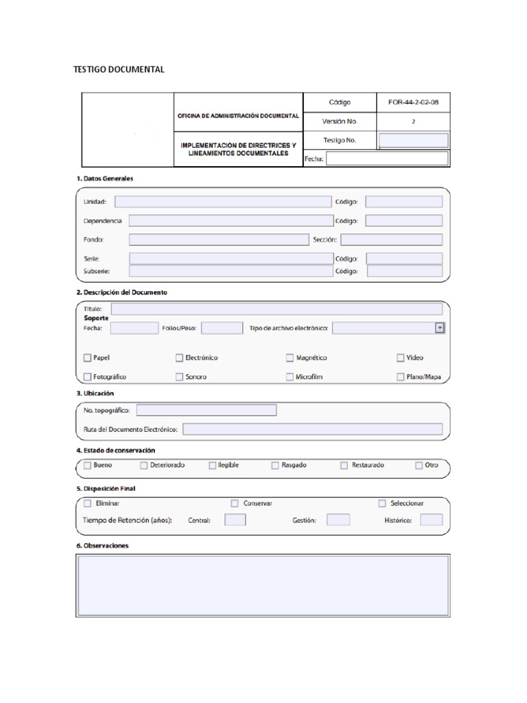 Testigo Documental Pdf