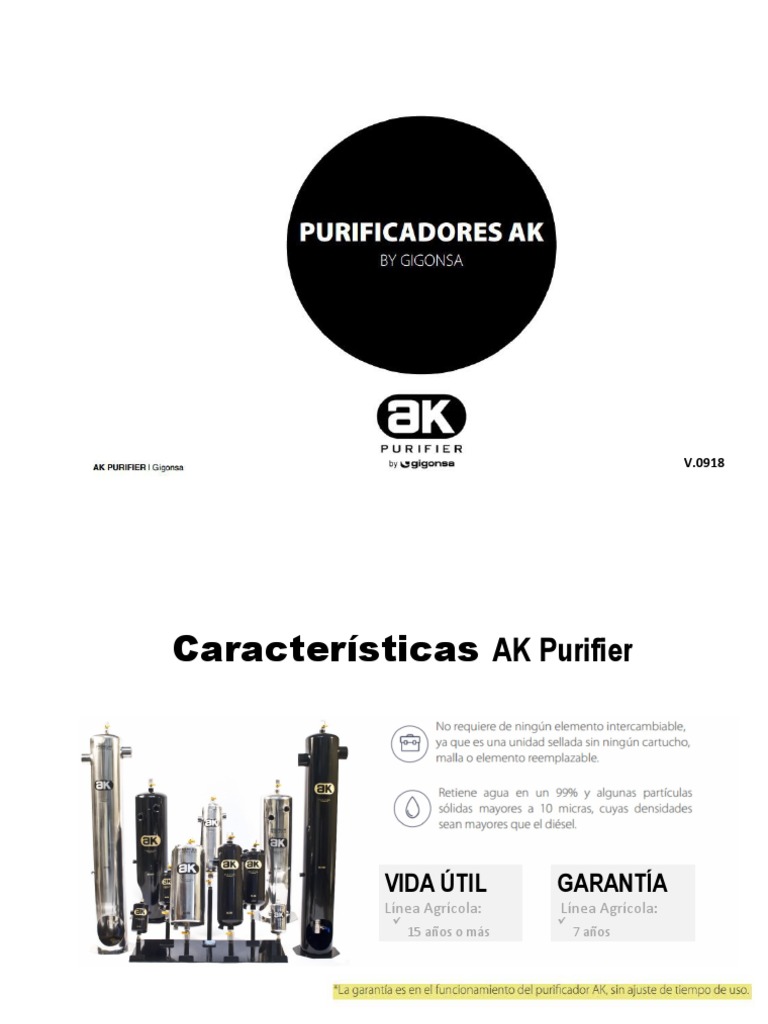 Presentación AK Purifier Agrícola PDF | PDF