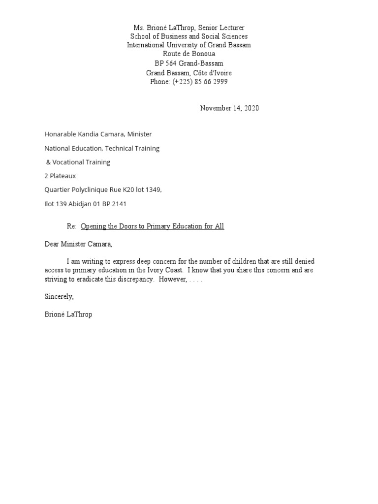 Letter Format Sample | PDF