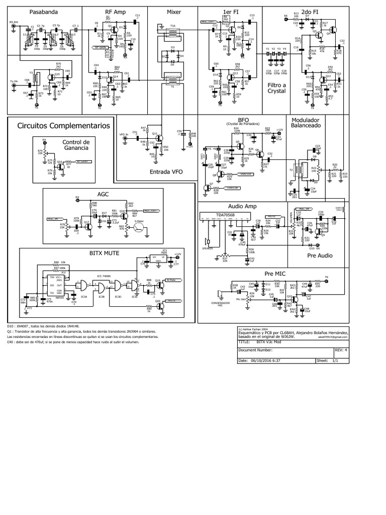 BITX V3c Mod Schematic & PCB | PDF