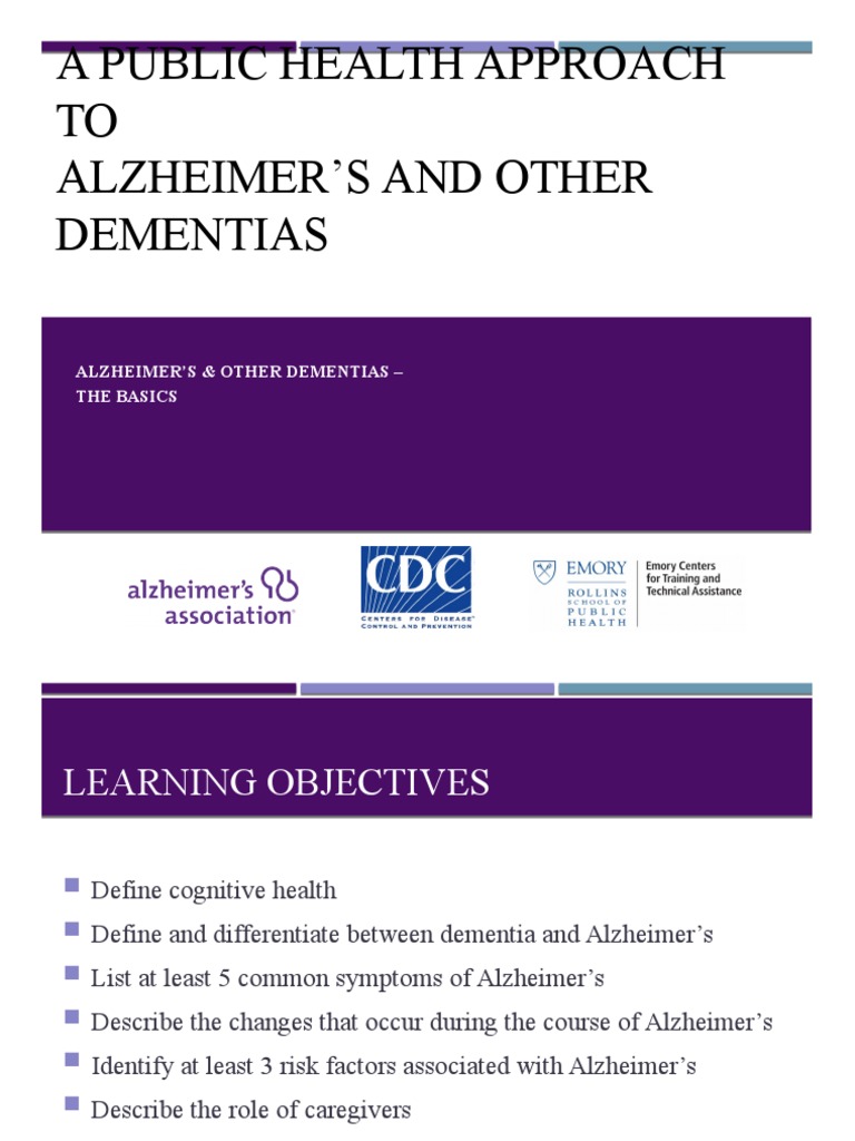 A Public Health Approach TO Alzheimer'S and Other Dementias | PDF ...