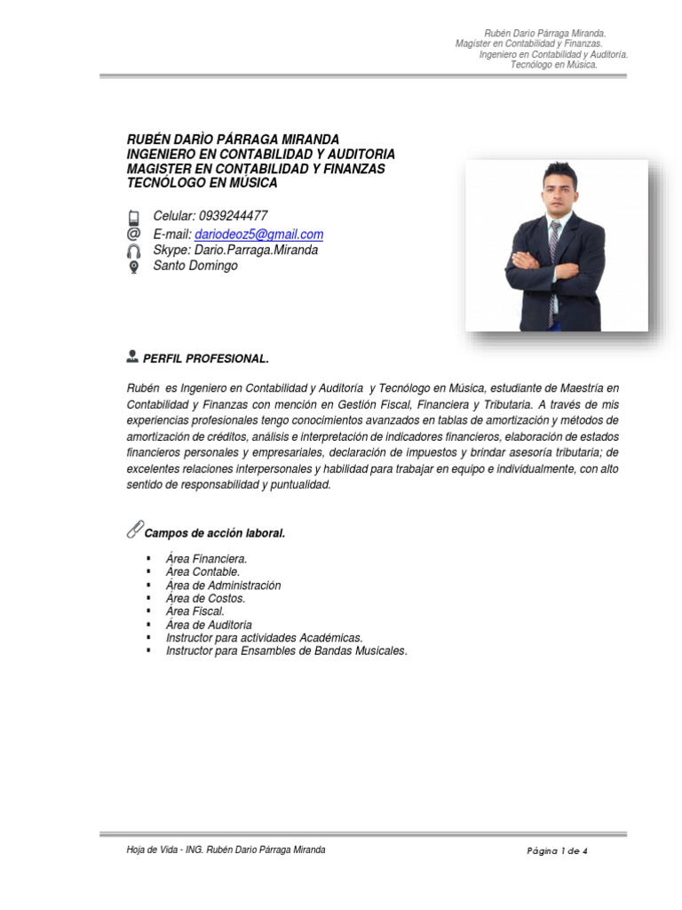 Curriculum Profesional | PDF | Contabilidad | Auditoría