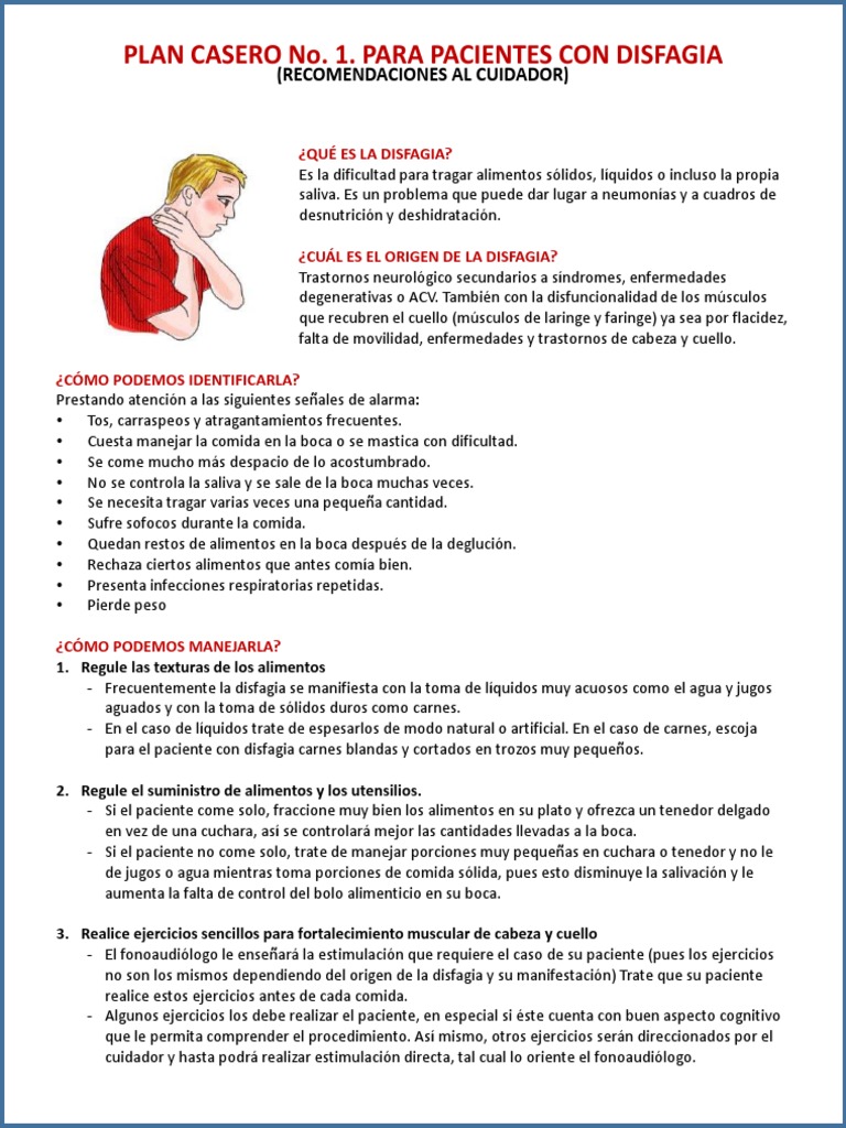 Plan Casero No. 1: Disfagia | PDF | Alimentos | Especialidades Medicas