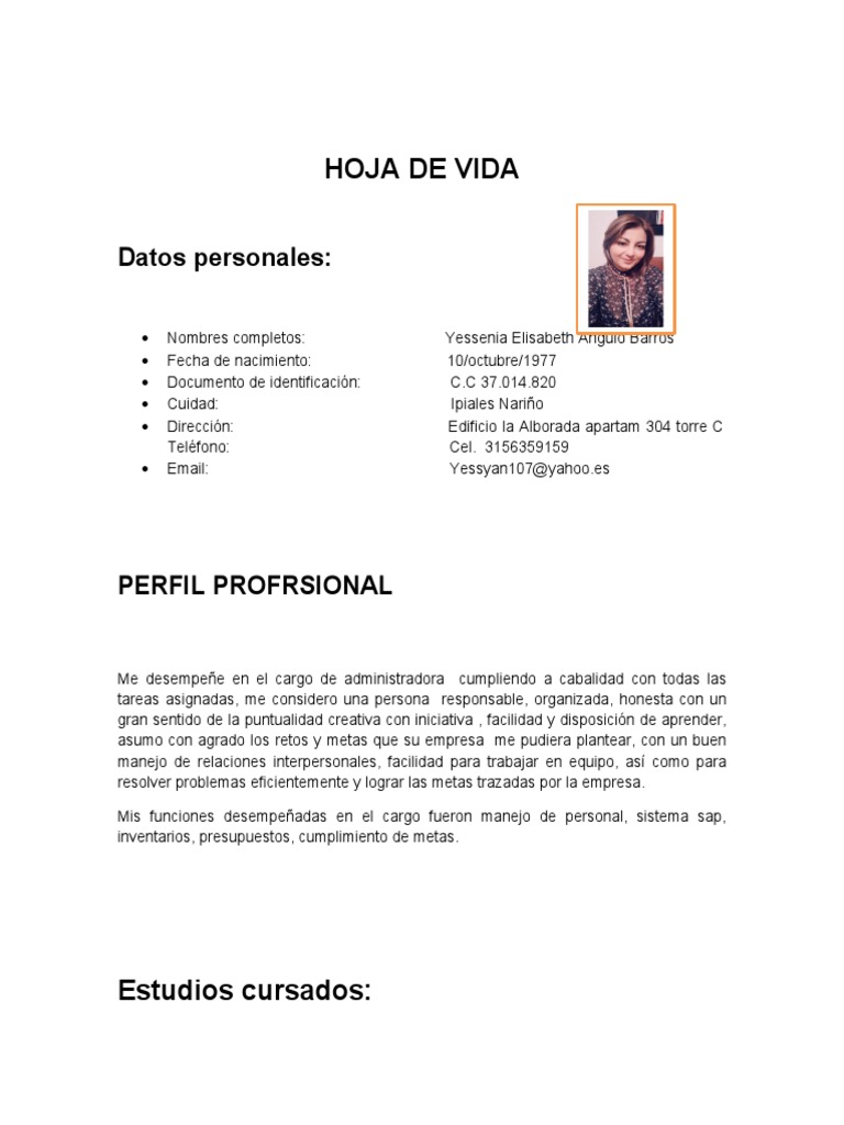 Hoja D Evida Atual | PDF