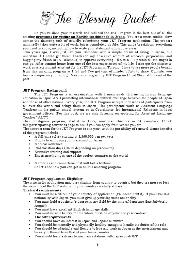 The Blessing Bucket | PDF | Essays | Japan