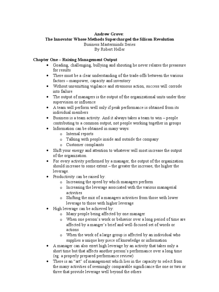 Andrew Grove | PDF | Intel | Motivation