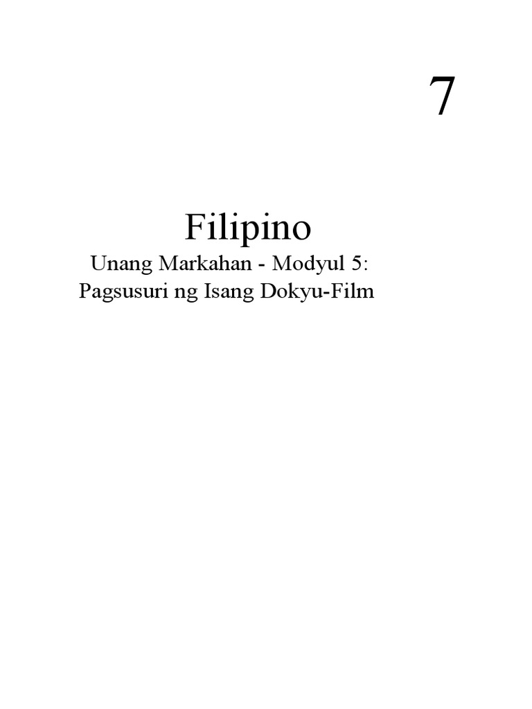 Filipino 7 Q1W5 | PDF