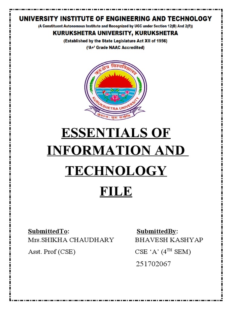 Essentials of Information and Technology File: Submittedto: Submittedby ...
