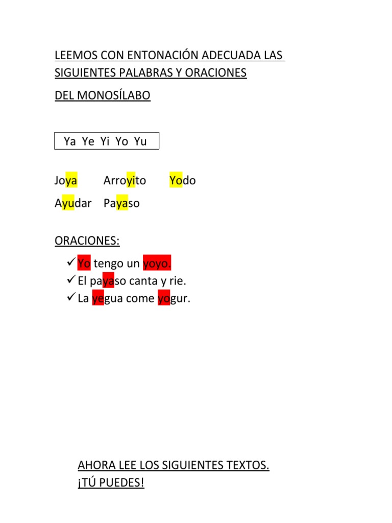 Lecturas Con La Letra y | PDF