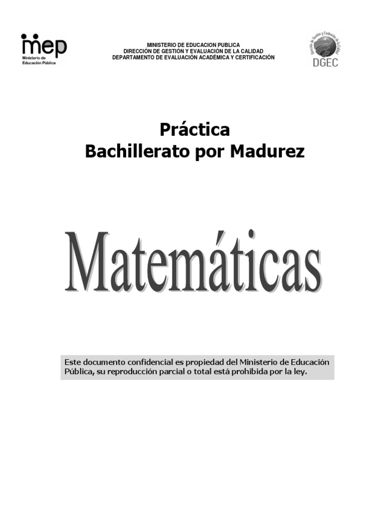 Practica Matematicas BXM | PDF | Science | Enseñanza de matemática