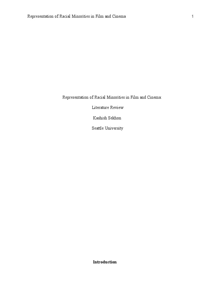 Racial Minorities in Film Representation | PDF | Racism ...